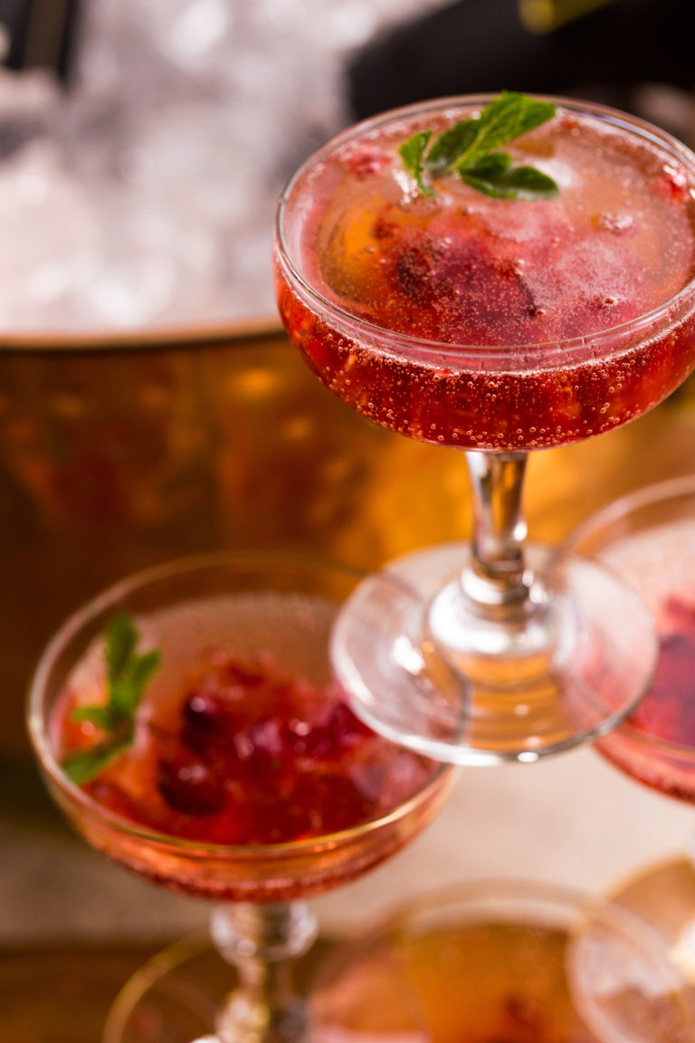 Cranberry Champagne Cocktail + DIY Champagne Tower - Sweet Life