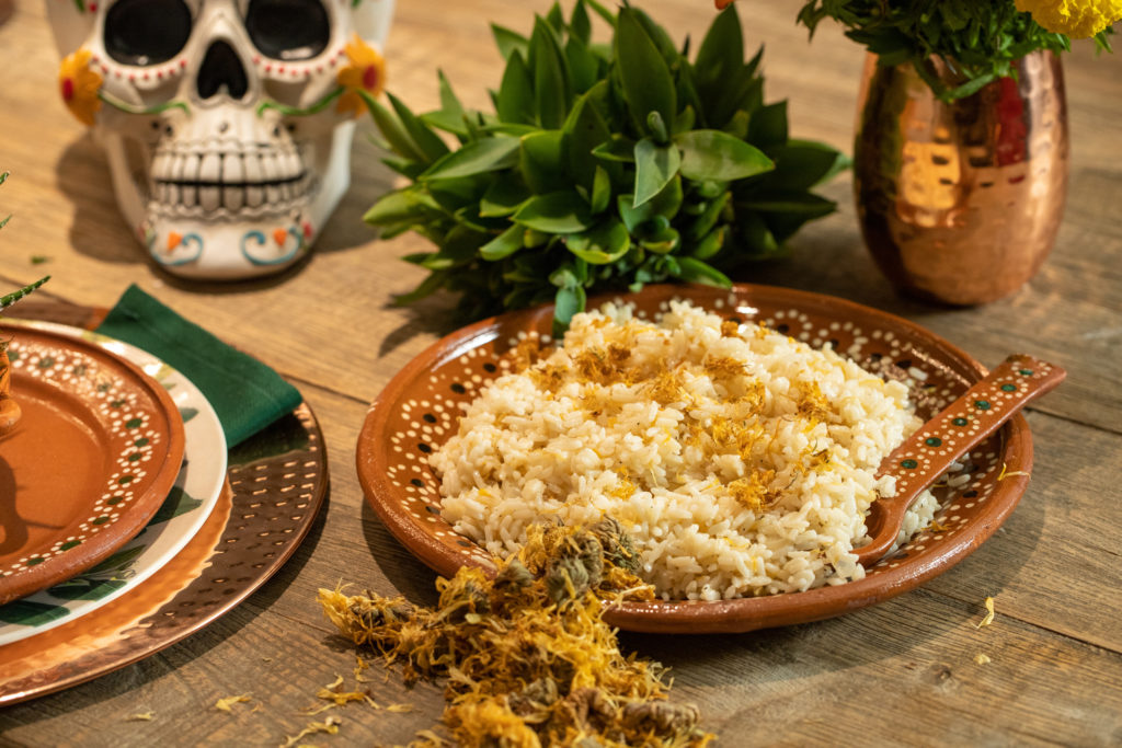 Creamy Marigold Rice {Day of the Dead} - Sweet Life