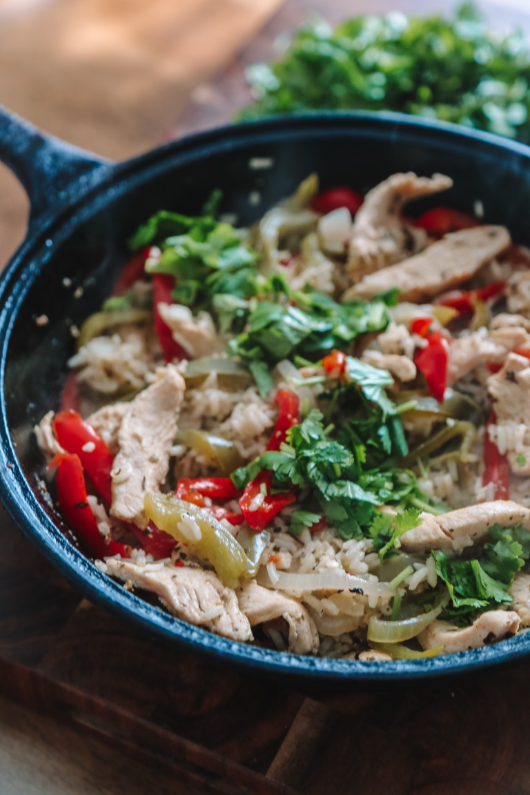 Skillet Chicken Fajita Rice - Sweet Life