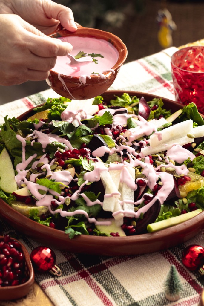 Mexican Christmas Eve Salad {Ensalada Noche Buena} - Sweet Life